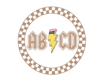 ABCD Teachers Pencil Lightning Bolt Back to School Kids PNG - Etsy