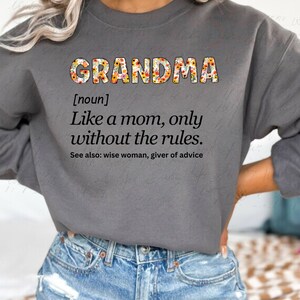 Floral Grandma Definition,grandma Mother's Day Gift Funny, Gift for ...
