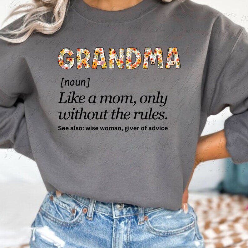 Floral Grandma Definition,grandma Mother's Day Gift Funny, Gift for ...