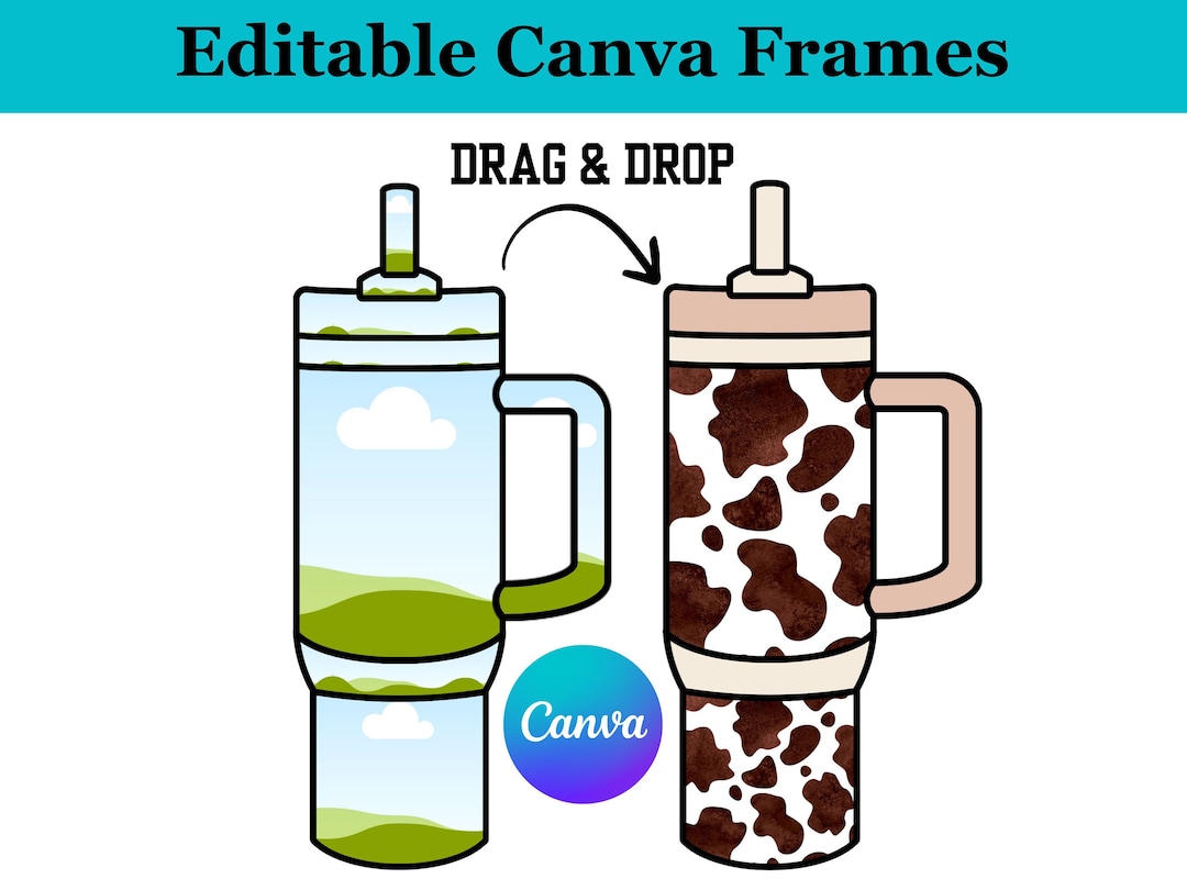 Stanley Cup Tumbler Canva Template: Drag & Drop Sublimation Design (PDF) - Etsy