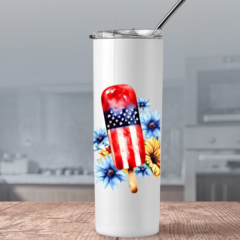 4th of July Ice Cream Clipart: Patriotic USA Watercolor (PNG Digital ...