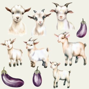 Farm Animals Watercolor Clipart Cute Farm Clip Art Nursery Decor Baby ...