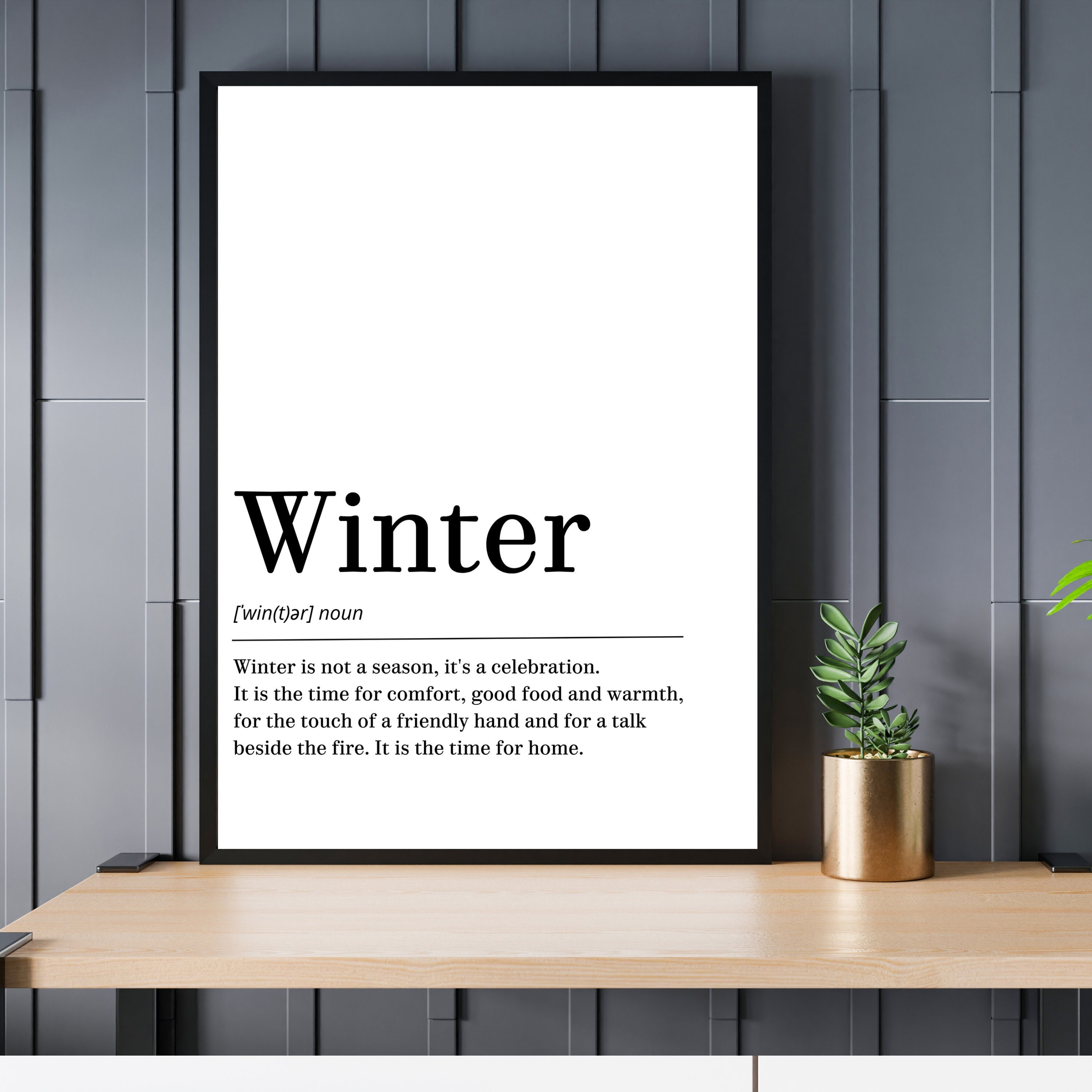 Winter Definition Art Print: Minimalist Home Decor (digital Download ...