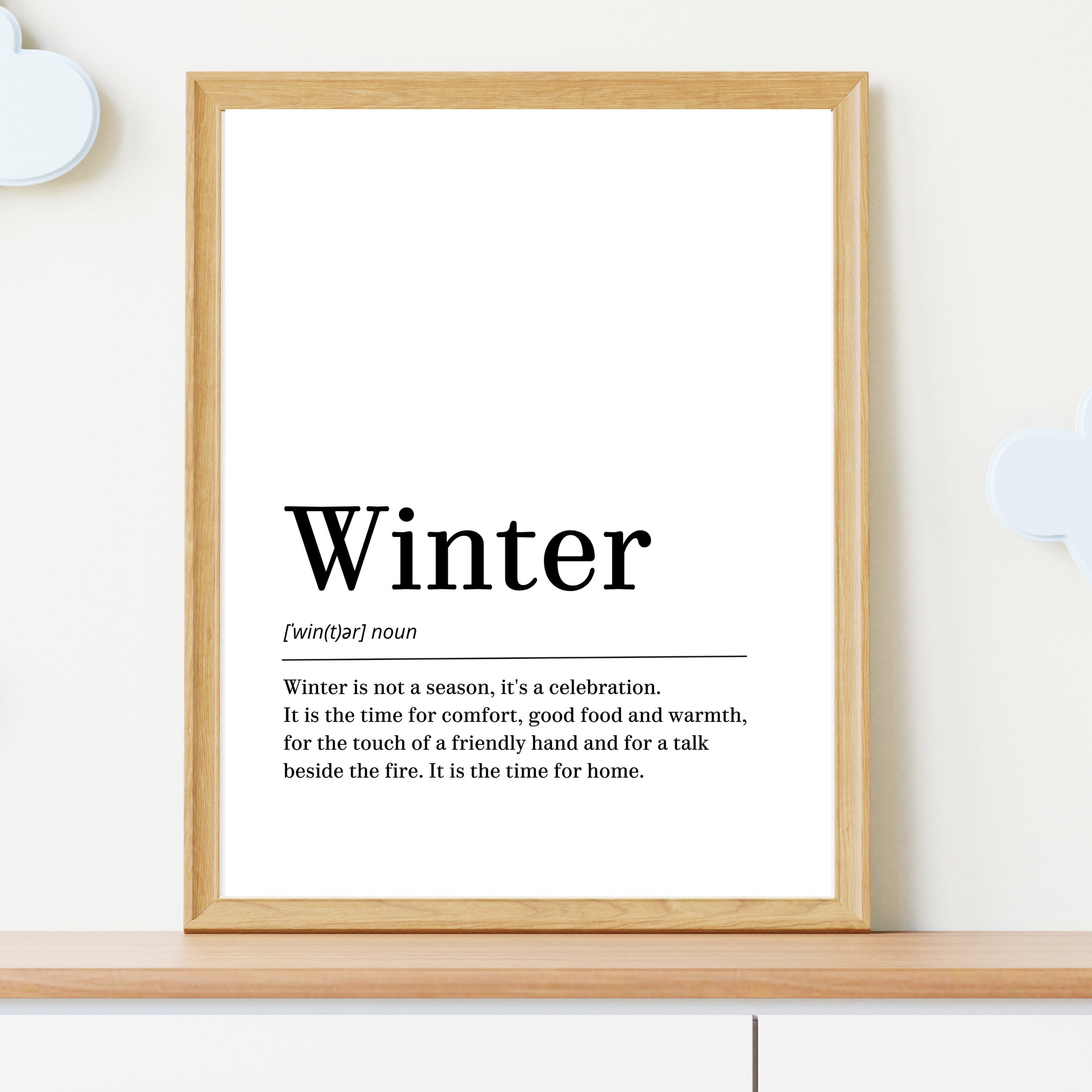 Winter Definition Art Print: Minimalist Home Decor (digital Download ...