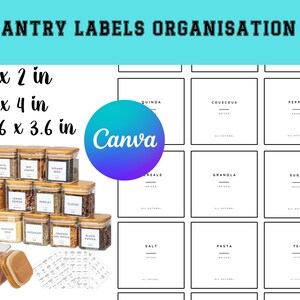 Pantry Labels Organisation Canva Editable Template Kitchen Labels ...