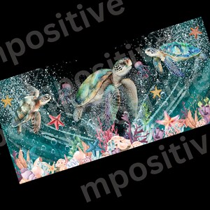 Cute Turtle Glass Can Wrap, Turtle Libbey 16oz Glass Can Sublimation ...