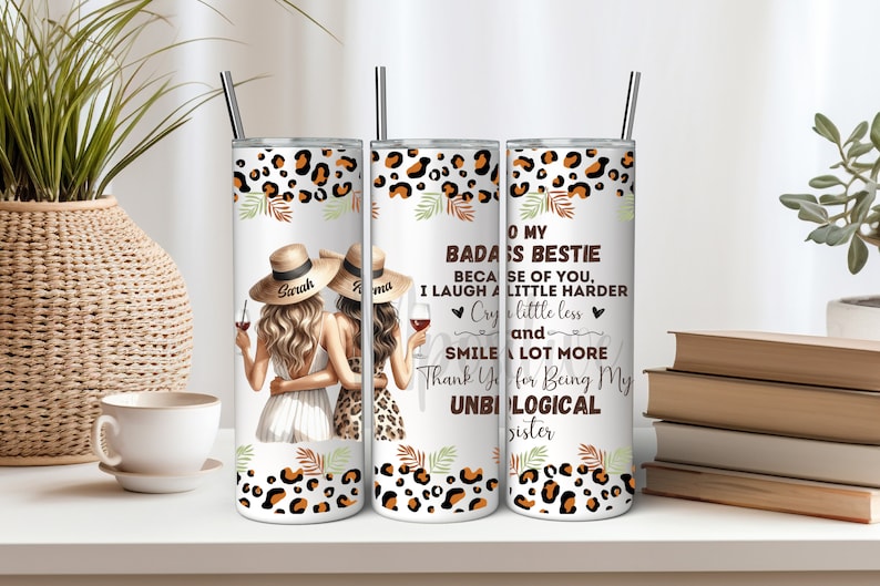 Personalized Bestie 20oz Tumbler Wrap: Best Friend Gift,bff( Digital ...