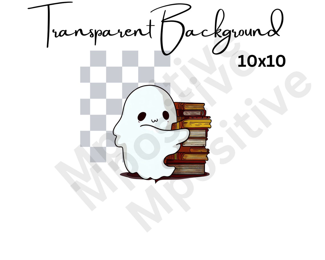 Cute Ghost Reading Book Bundle Png, Book Lover Halloween PNG Ghost ...