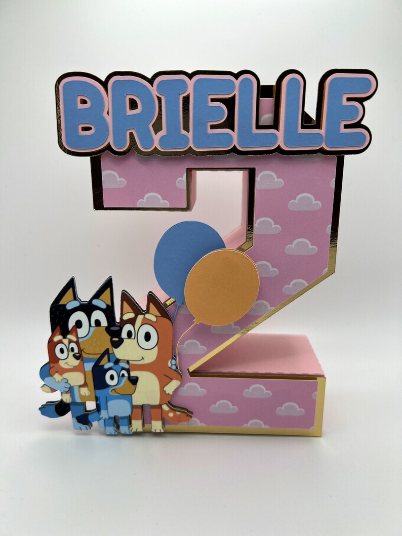 Bluey 3D Number or Letter Birthday Party Bluey Bluey Decor - Etsy