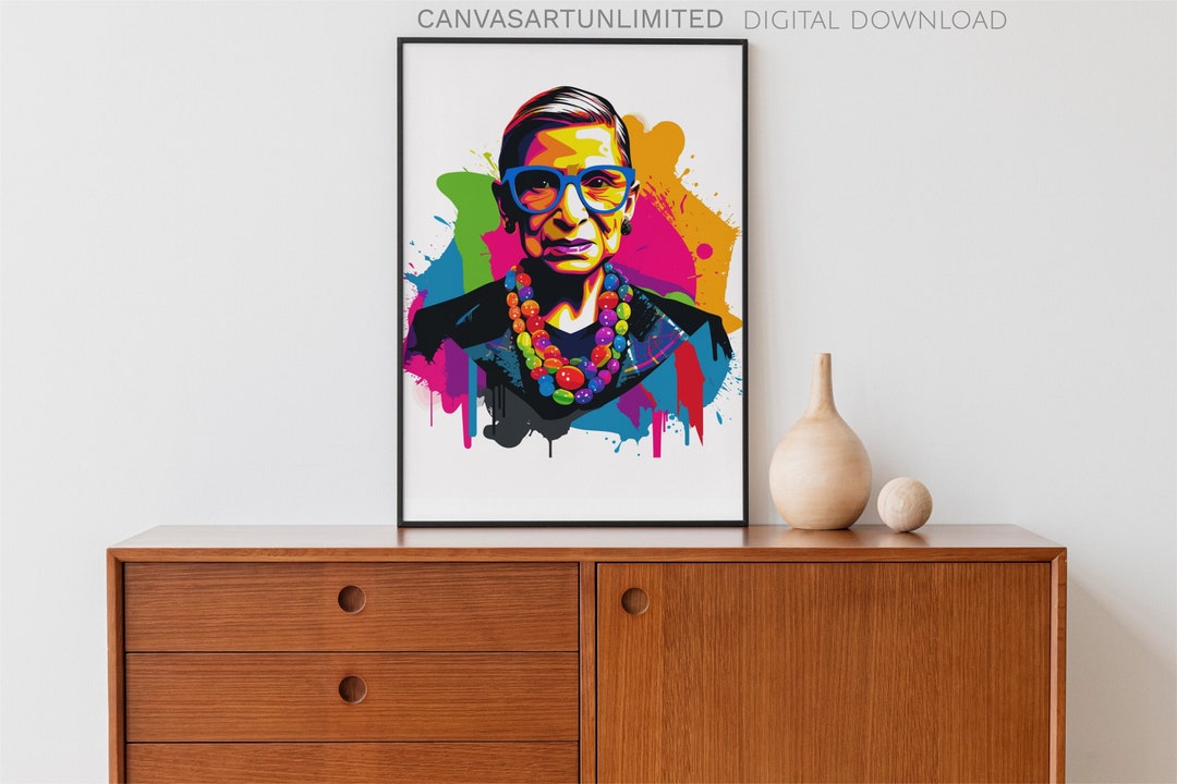 Ruth Bader Ginsburg, Printable Wall Art, RBG Digital Wall Art, Feminist ...