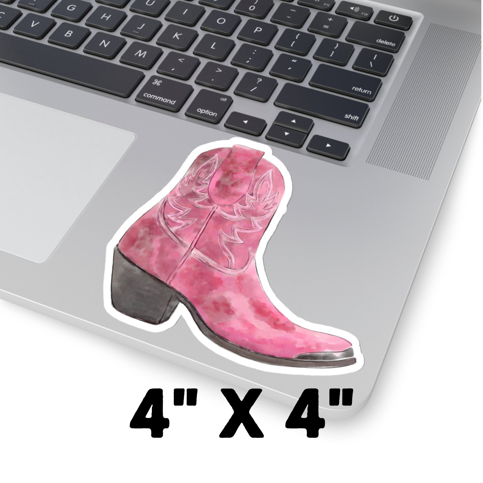 Watercolor Pink Cowboy Boot Sticker - Etsy