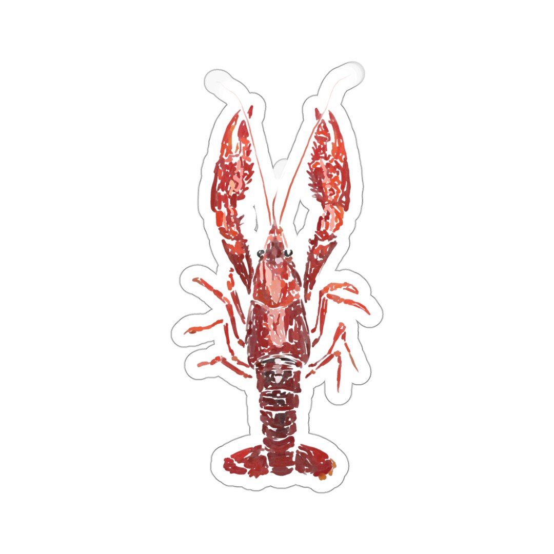 Crawdad Sticker | Watercolor Crawfish Sticker - Etsy