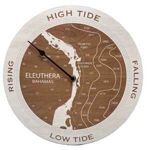 Custom Tide Clock, Stained or Painted, Desktop or Wall Mount, Gift for Fisherman, Boater, Surfer ...