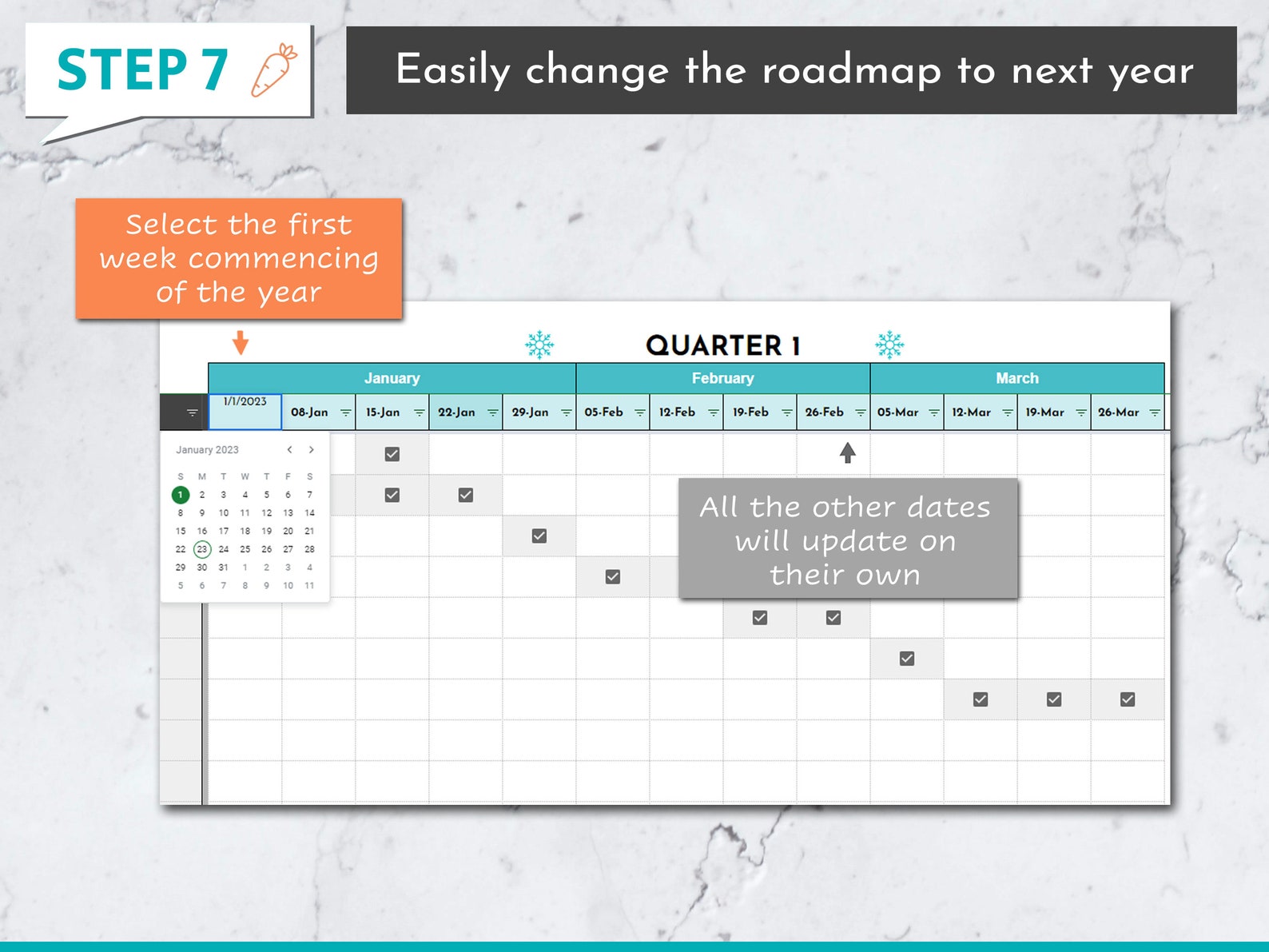 Weekly View 2026 Roadmap Google Sheets Template | Gantt Chart | Project ...