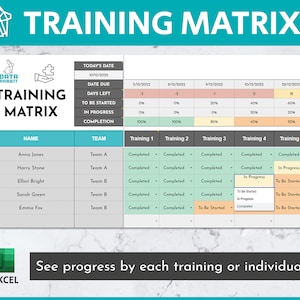 Employee Training Excel Template | Training Matrix | Skills Matrix ...