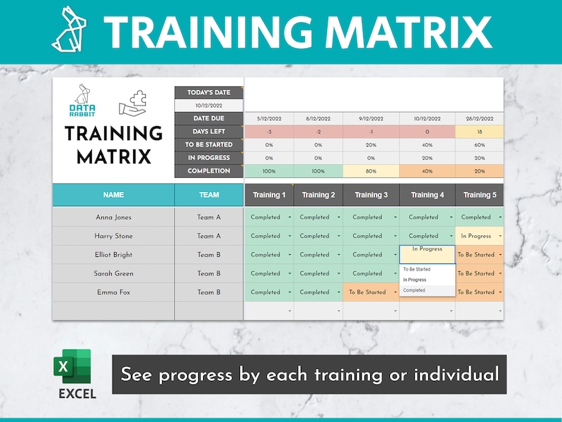 Employee Training Excel Template | Training Matrix | Skills Matrix ...