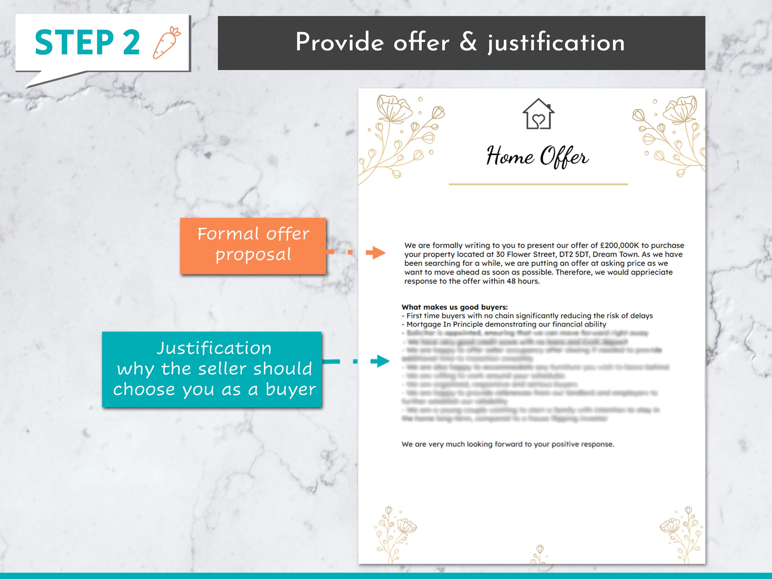 Home Offer Letter Template for Individuals With Illness | House Offer Letter | House Buying ...