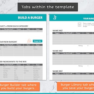 Burger Maker | Burger Builder | Google Sheets Burger Template | Burgers ...