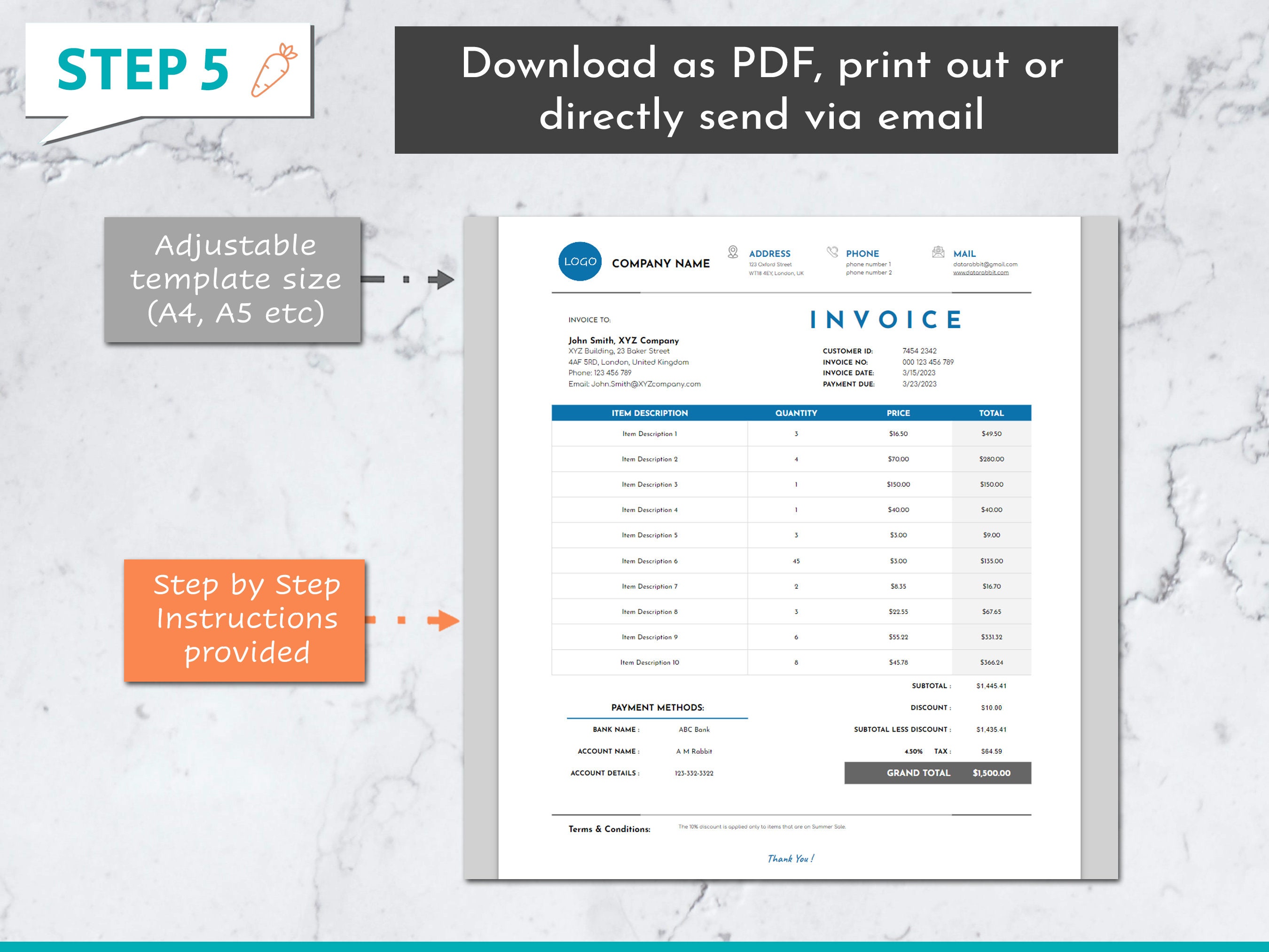Dark Blue Invoice Google Sheets Template Business Invoice Order Form ...
