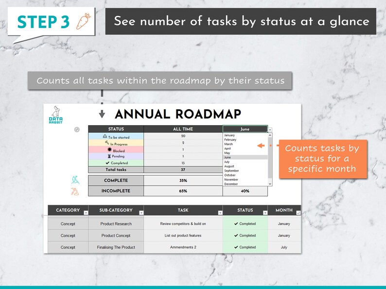 Weekly View 2026 Roadmap Excel Template | Gantt Chart | Project Plan ...
