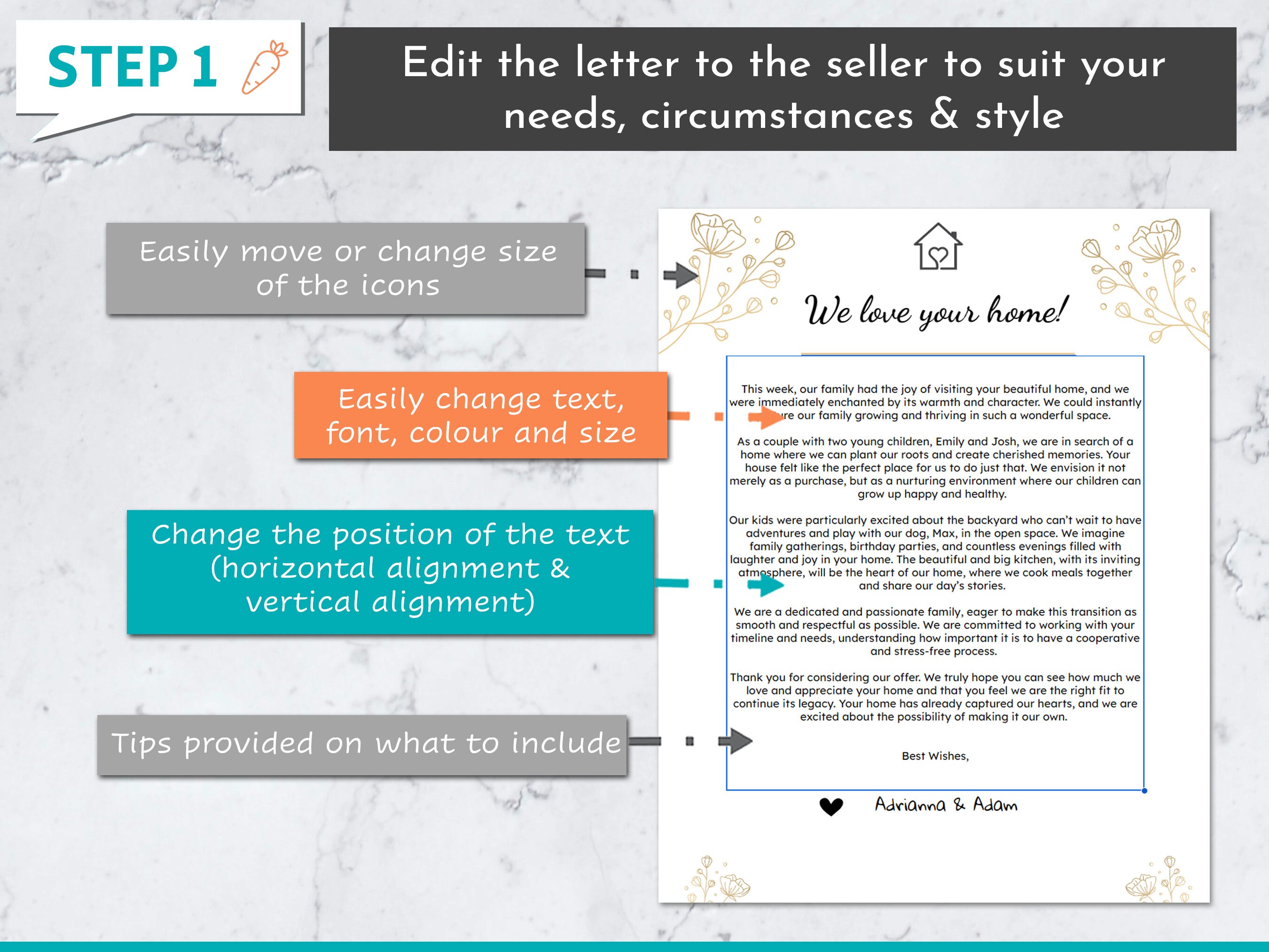 Home Offer Letter Template for Couples With Kids | House Offer Letter ...