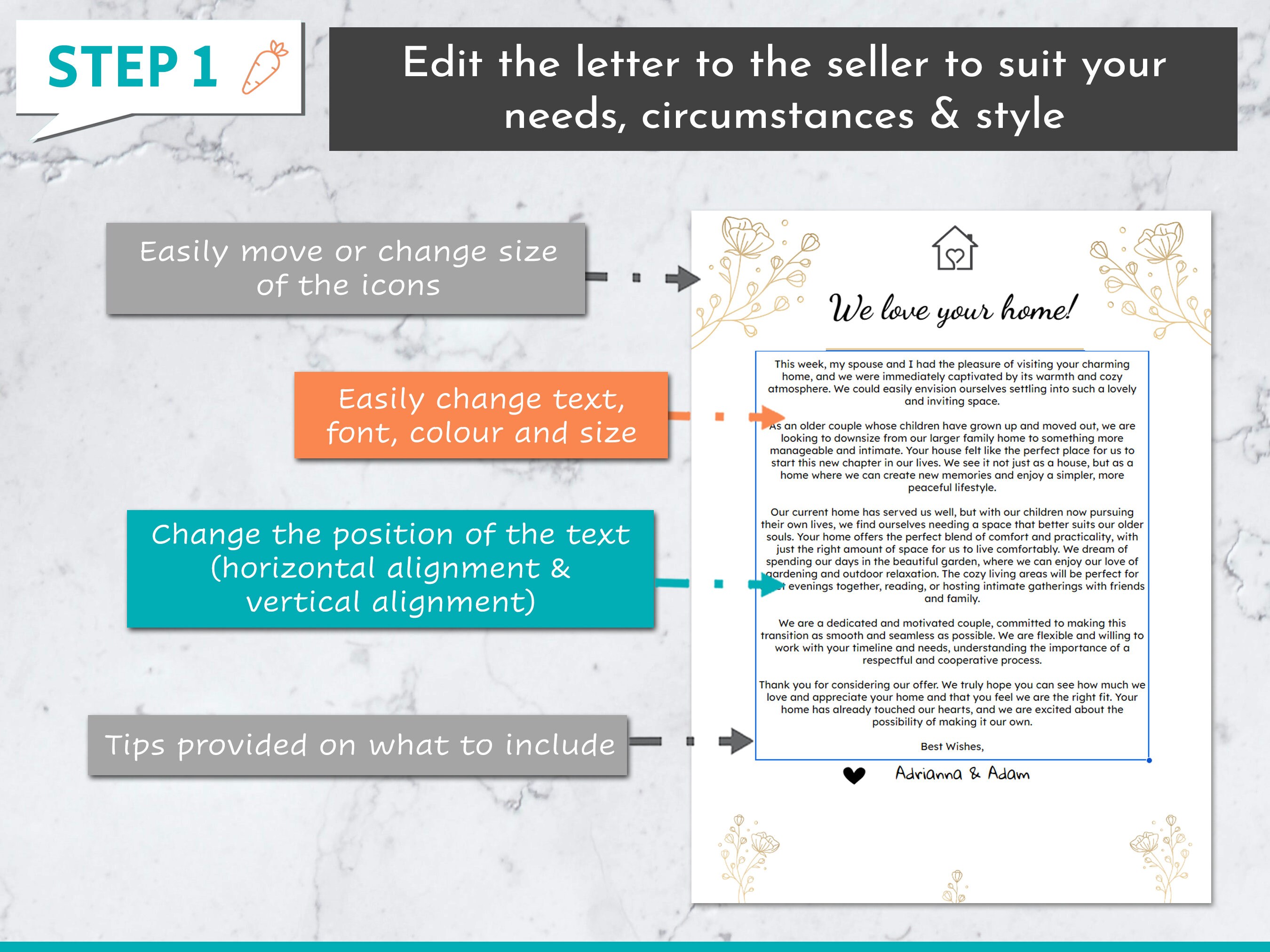 Home Offer Letter Template for House Downsizing or Retirees | House ...