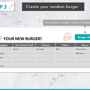 Burger Maker | Burger Builder | Google Sheets Burger Template | Burgers ...