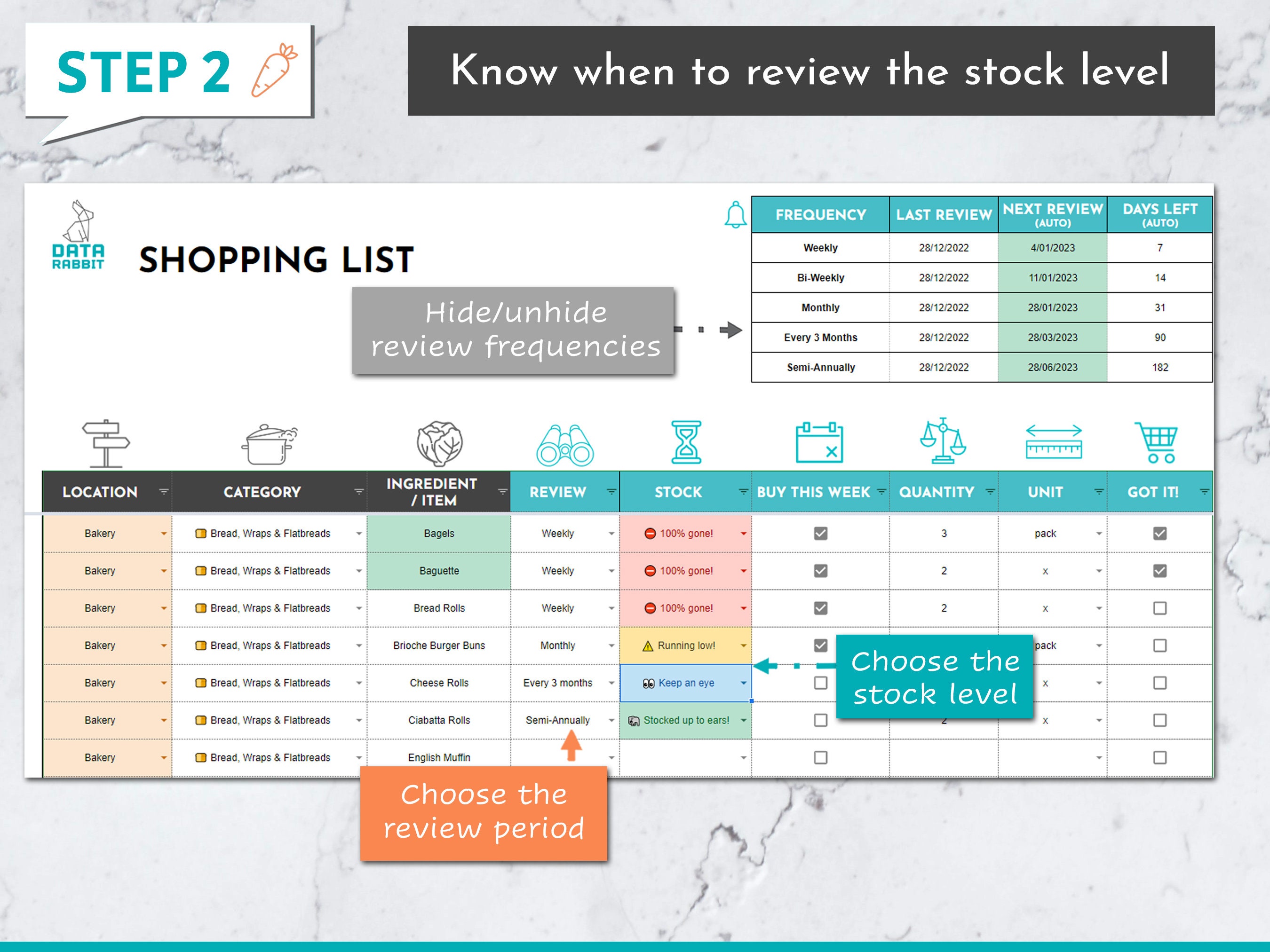 Grocery Shopping List Template | Digital & Editable Google Sheets ...