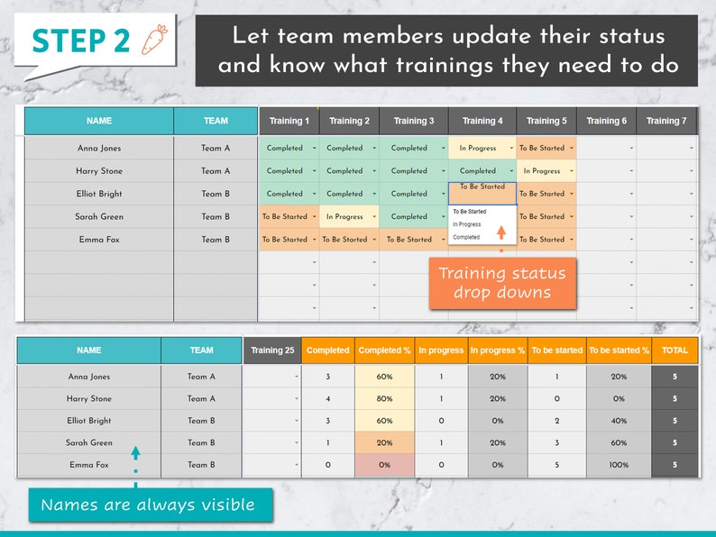 Employee Training Google Sheets Template | Training Matrix | Skills ...