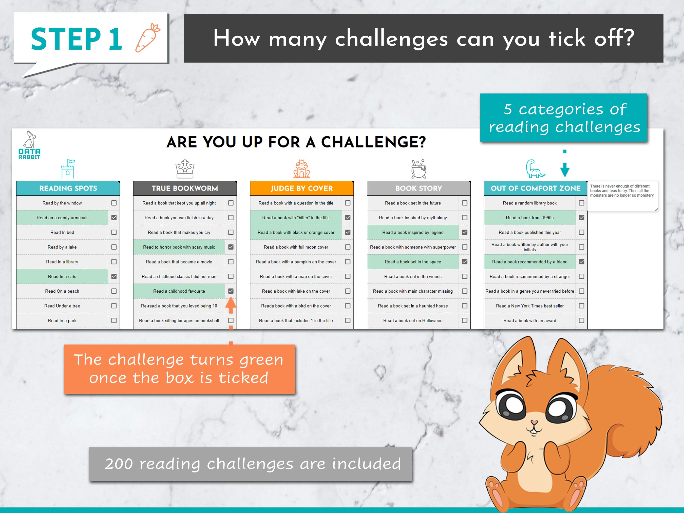 200 Book Reading Challenge Reading Challenge List Reading - Etsy