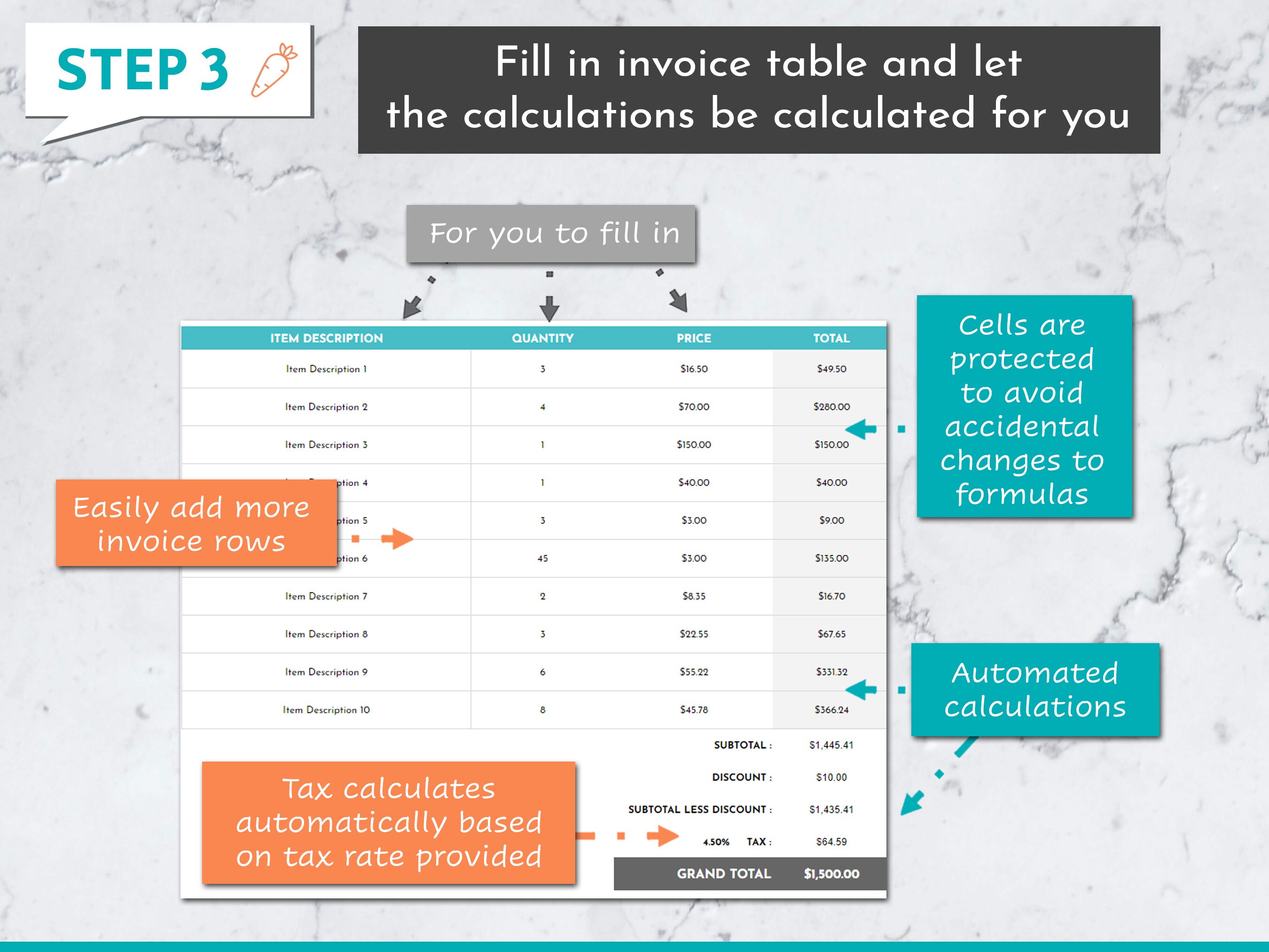 Light Blue Invoice Google Sheets Template | Business Invoice | Order ...
