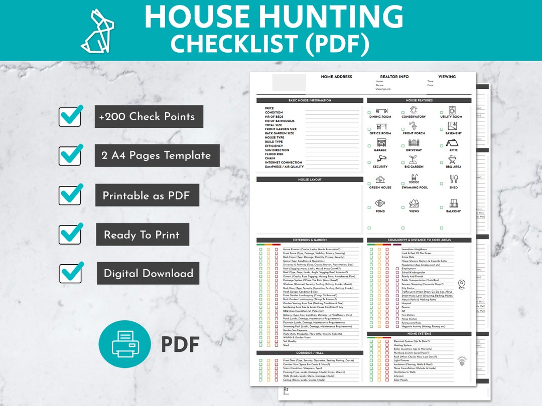 PDF House Viewing Checklist | Over 200 Things to Check Before You Buy a ...