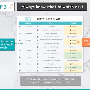 Movie Tracker Google Sheet | Movie Journal | Movie Planner | Movie Log ...