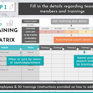 Employee Training Excel Template | Training Matrix | Skills Matrix ...