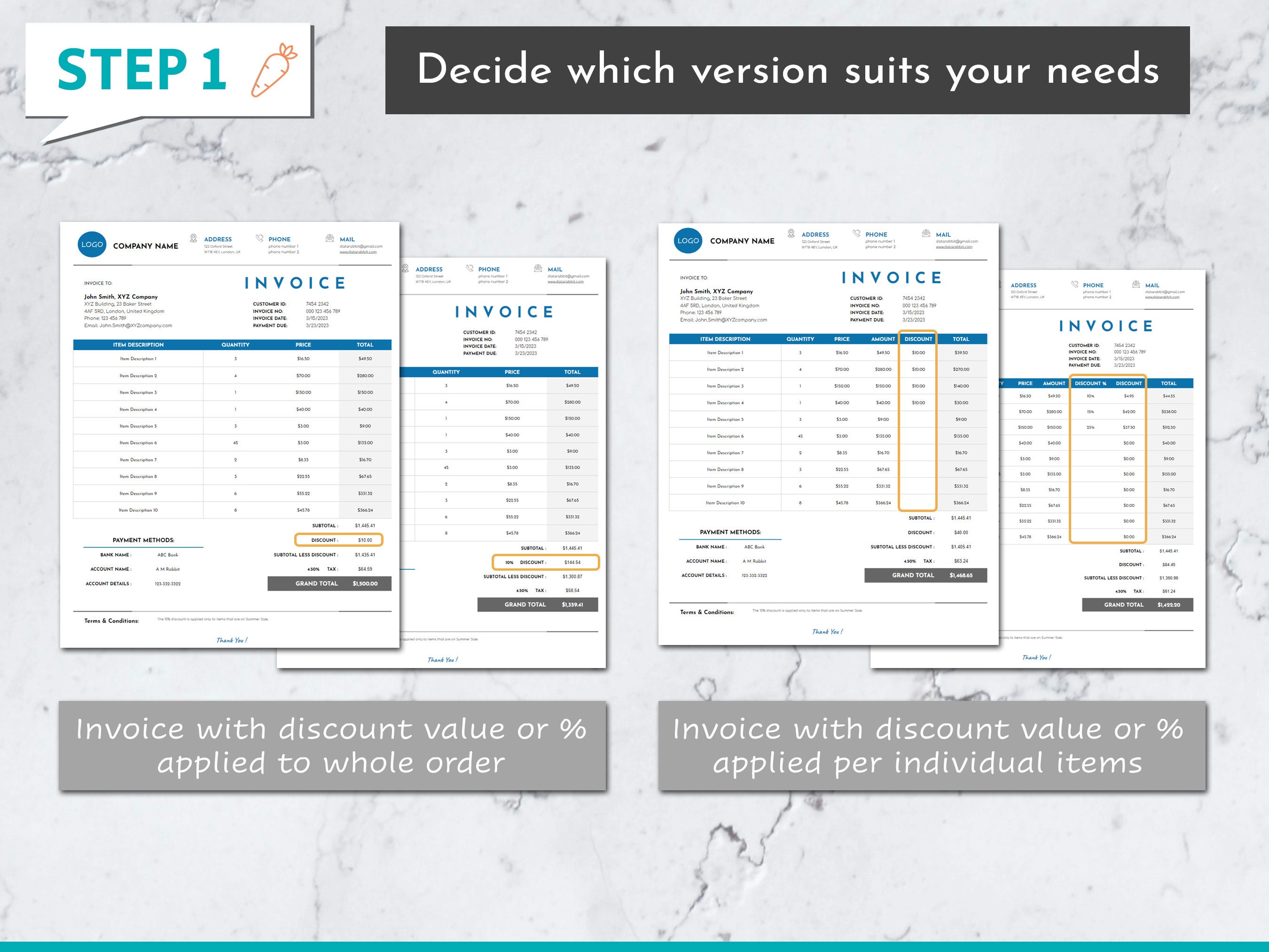 Dark Blue Invoice Google Sheets Template Business Invoice Order Form ...
