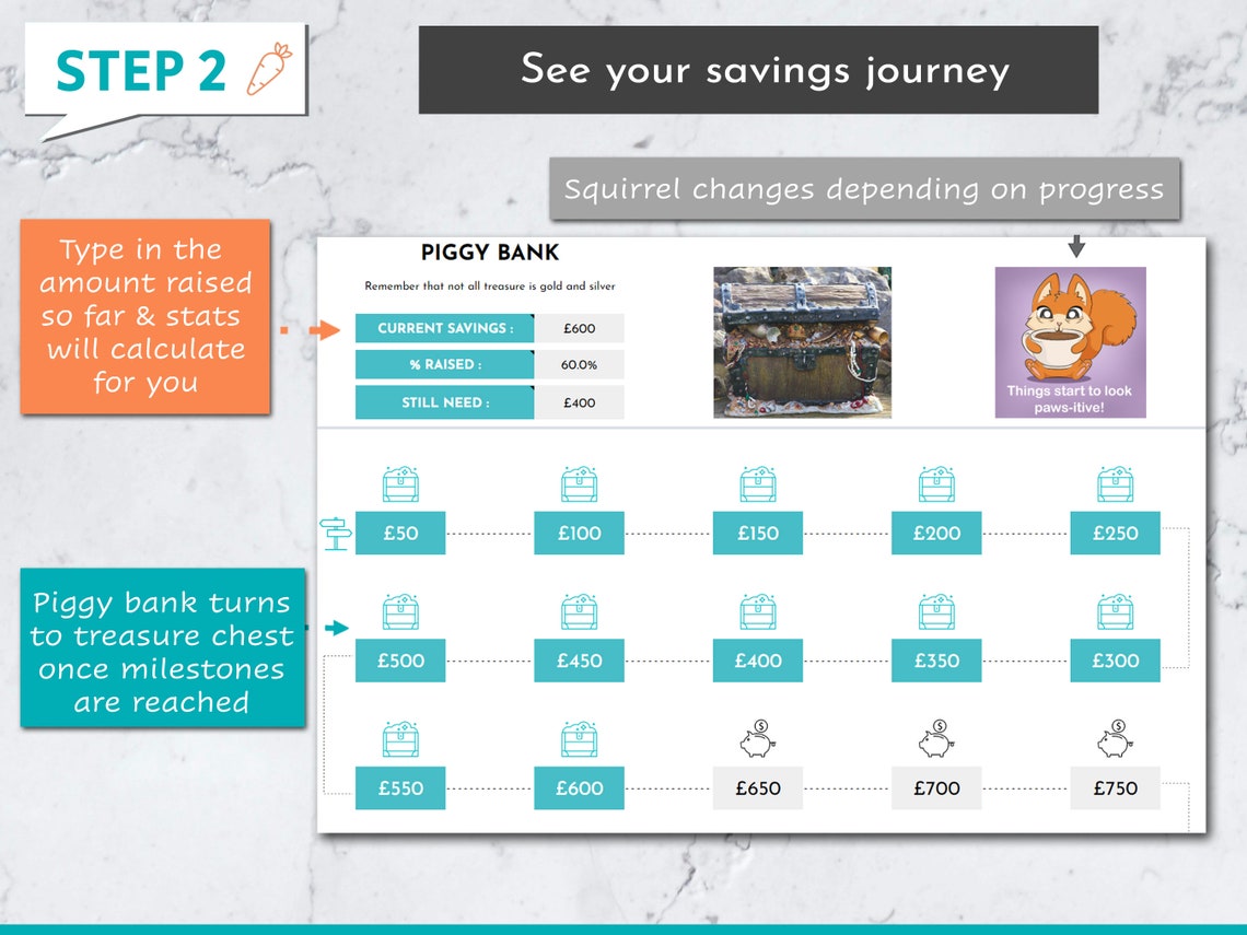 Piggy Bank Tracker | Google Sheets | Digital & Printable | Savings ...
