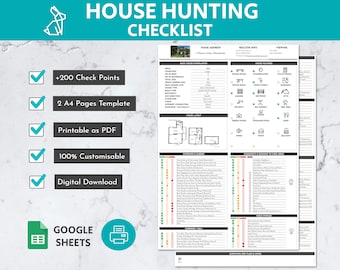 House Viewing Checklist | Google Sheets | +200 Things to Check Before ...