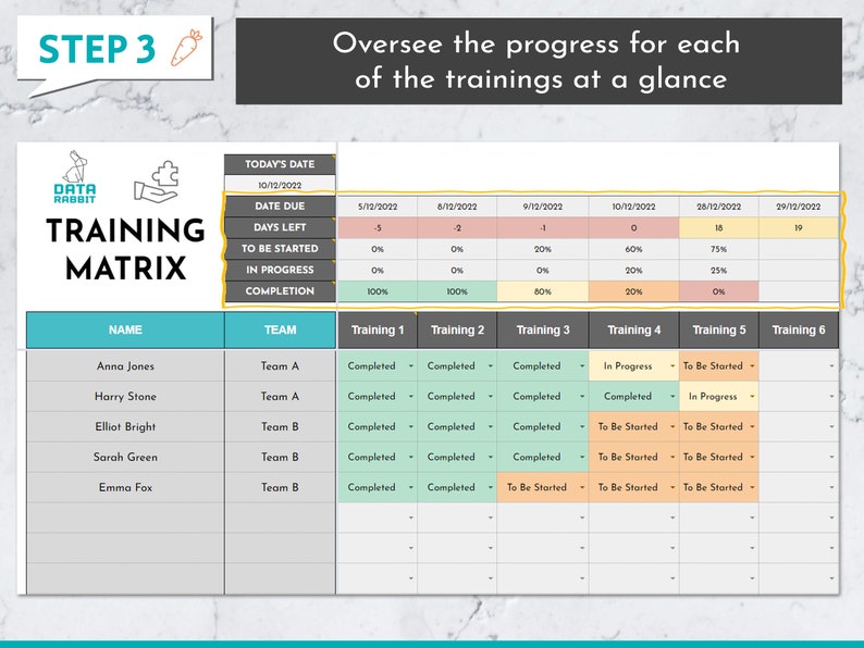 Employee Training Google Sheets Template Training Matrix - Etsy