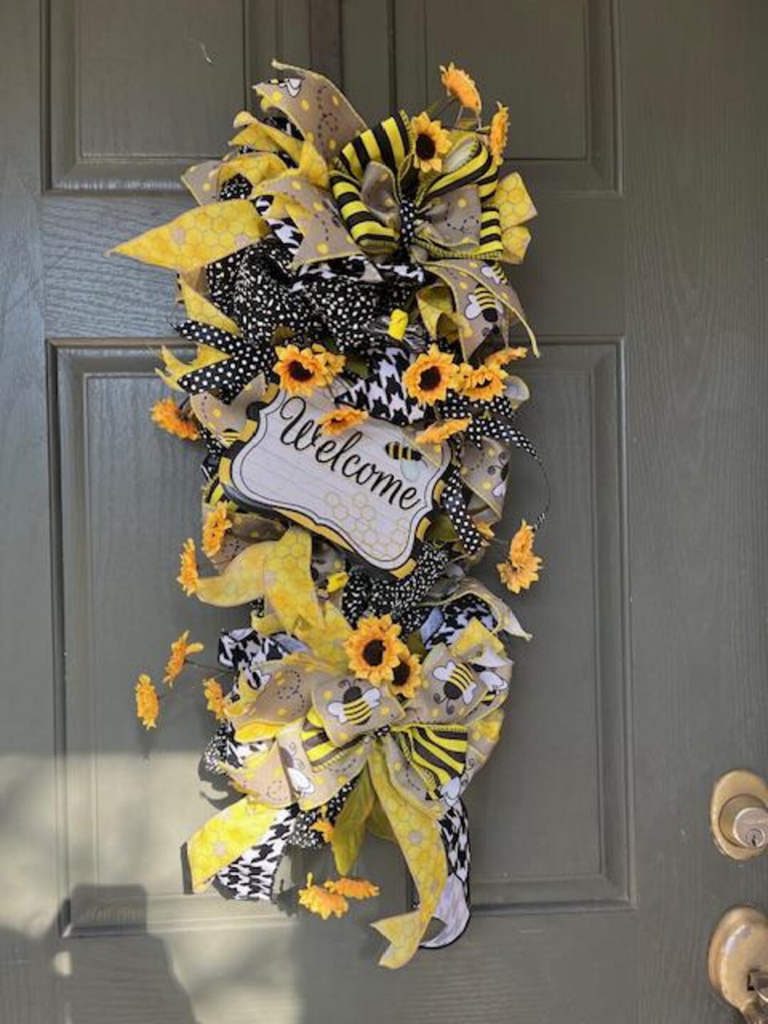Bumble Bee Mesh Door Swag (wreath) - Etsy