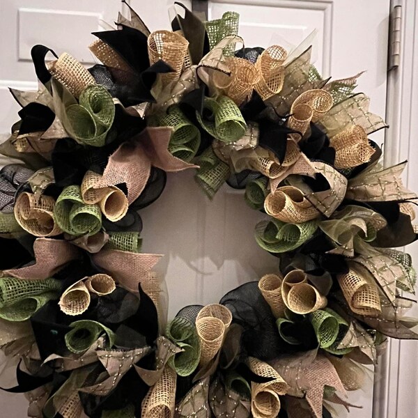 Spring Mesh Wreath - Etsy