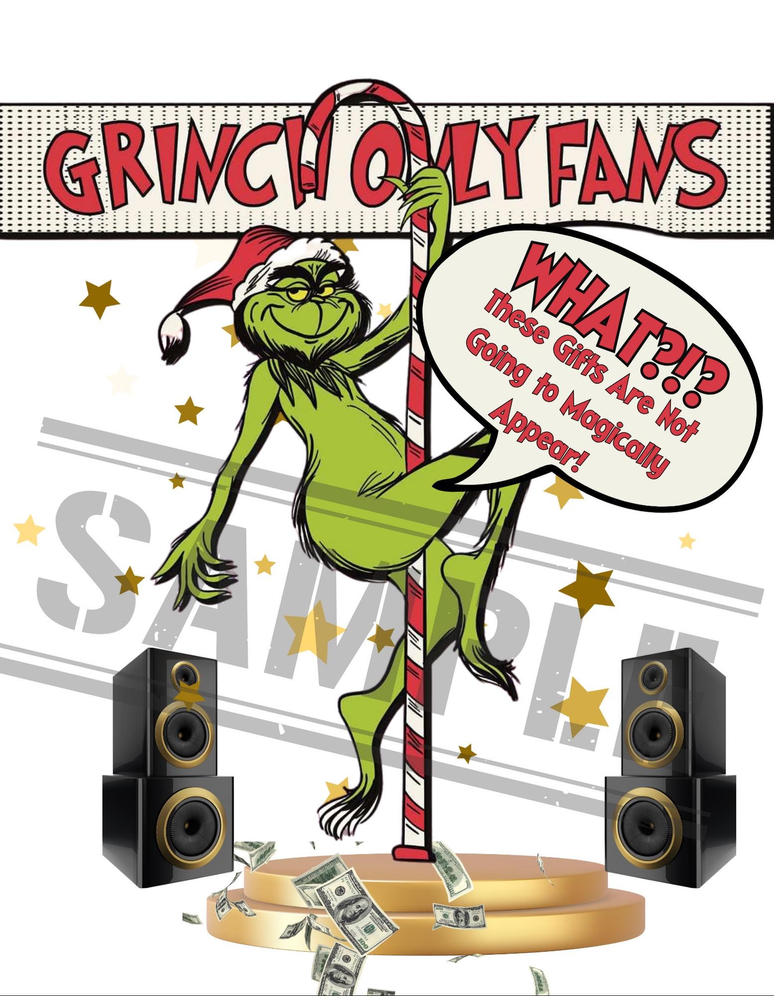 Grinchin' & Pinchin': Funny Pole-dancing Grinch Christmas Party Shirt ...