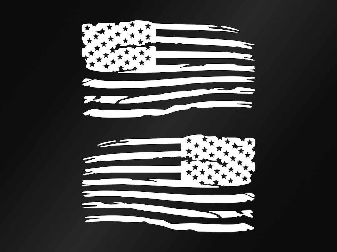 Pair of Distressed American Flag Vinyl Decals - Etsy