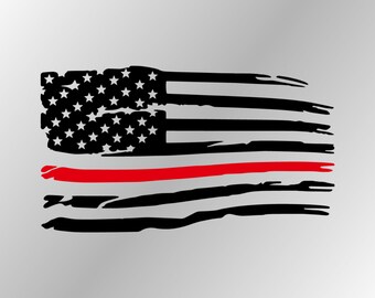 Thin Red Line Decal | Etsy