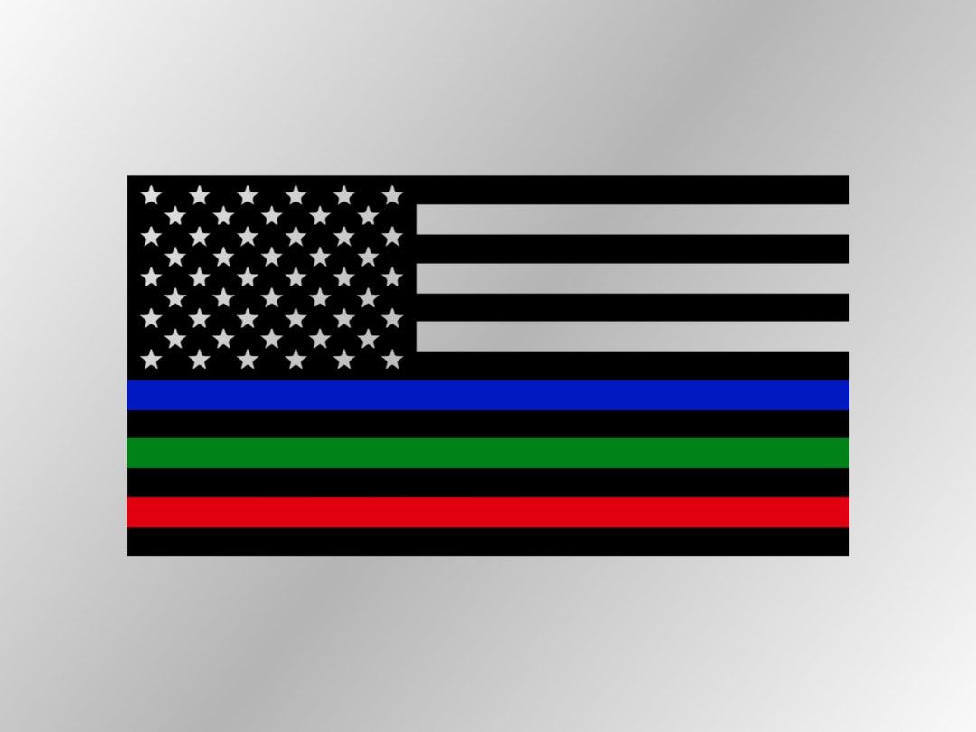 Thin Blue Green and Red Line American Flag Vinyl Decal for - Etsy