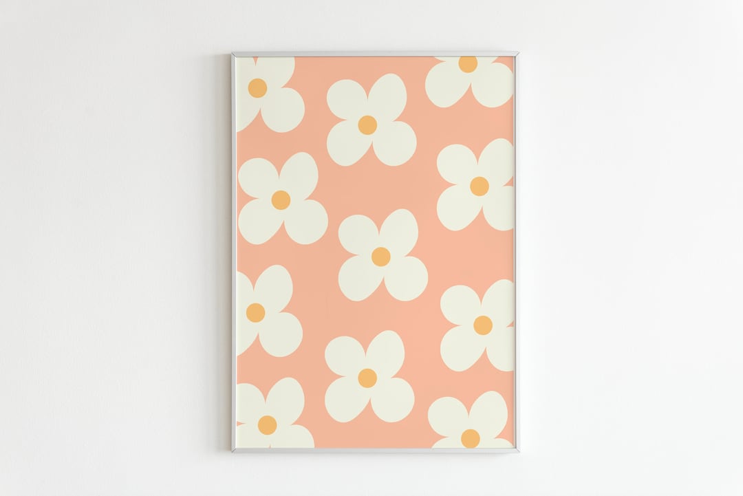 Simple Flower Design Digital Download Print / Colourful Minimalist Wall ...
