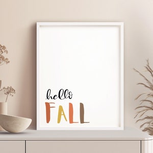 Hello Fall Printable, Hello Fall Sign, Hello Fall Print, Fall Home ...