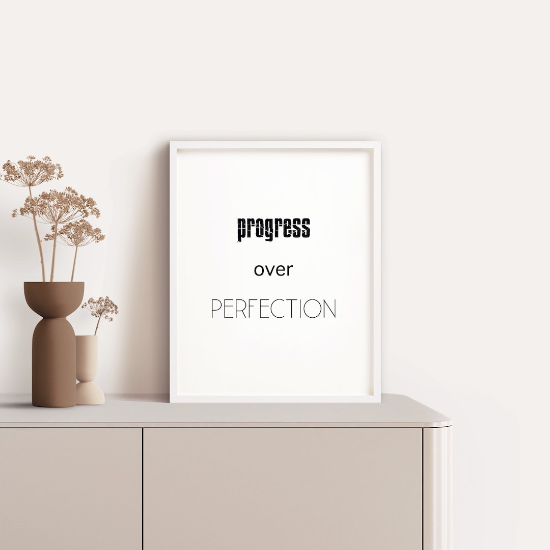 Progress Over Perfection, Mindset Wall Art, Motivational Printable ...