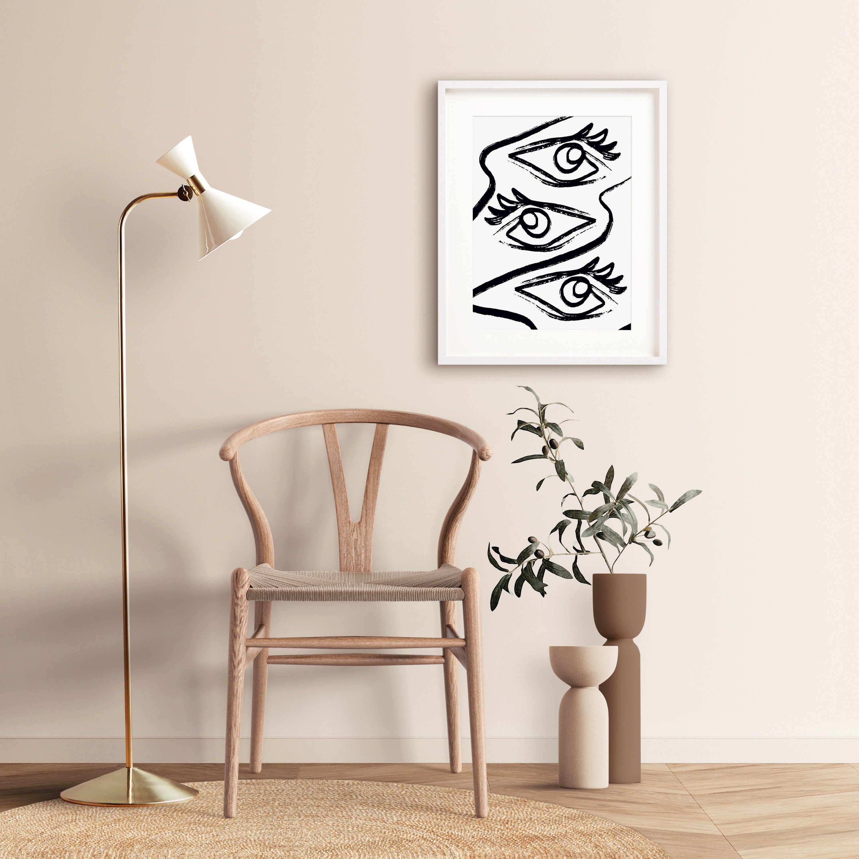 Line Art Drawing Eye Print, Minimal Eye Poster, Eyelash Poster ...