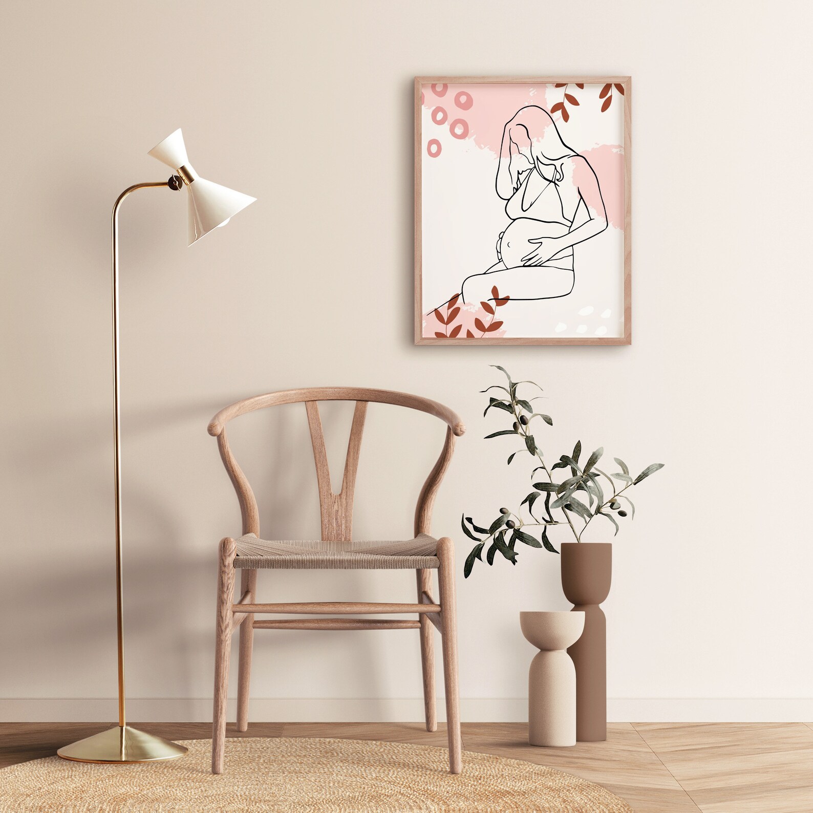 Pregnant Woman Art, Mother's Day Gift, Baby Shower Decor, Gender Reveal ...