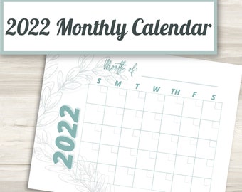 Monthly Calendar Printable Landscape, Minimalist Calendar Template ...